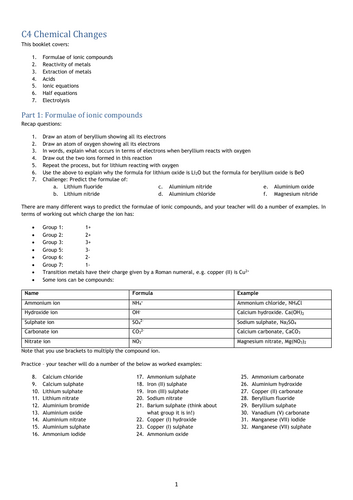 AQA GCSE Chemistry - Paper 1 Revision Bundle | Teaching Resources
