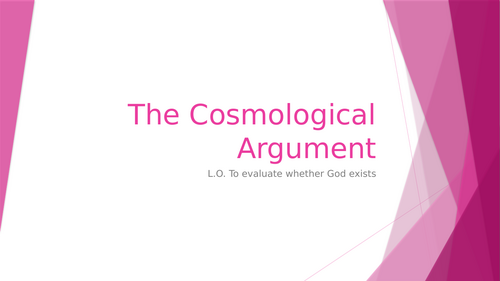 A-Level RS: Cosmological Argument Lesson - Eduqas Philosophy | Teaching ...