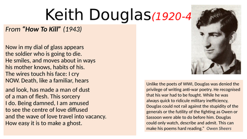 Keith Douglas - Vergissmeinnicht | Teaching Resources