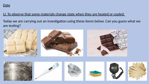 Melting Point of Chocolate Investigation LKS2 | Teaching Resources