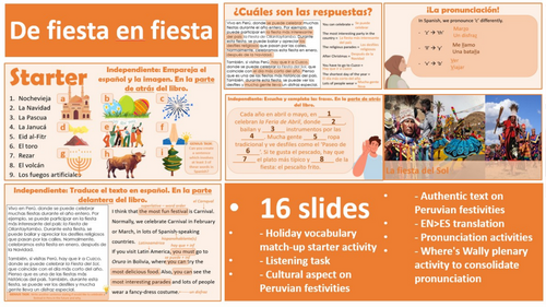 2026 Spanish AQA GCSE Module 2.2 - De fiesta en fiesta | Teaching Resources