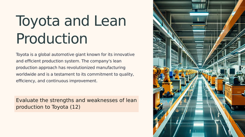 9.3.4 Lean production | Teaching Resources