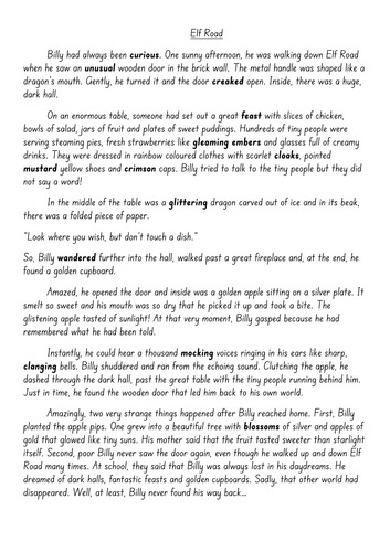 ‘Elf Road’ – Portal Story - Talk for Writing Style English Unit (4 ...