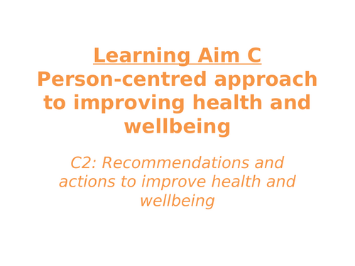 Heath and Social Care **Component 3 Learning Aim C** BTEC Level 1/2 ...