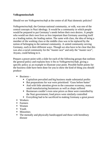 Life in Nazi Germany | Teaching Resources