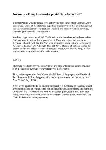 Life in Nazi Germany | Teaching Resources