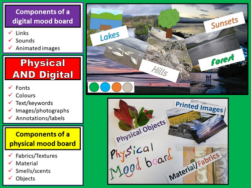 OCR Creative iMedia Pre-production mats Mood board | Teaching Resources