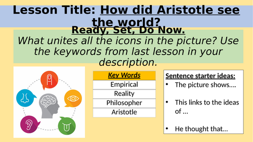 KS3 - Religious Studies/ Education Lesson (RS) - What was Aristotle's ...