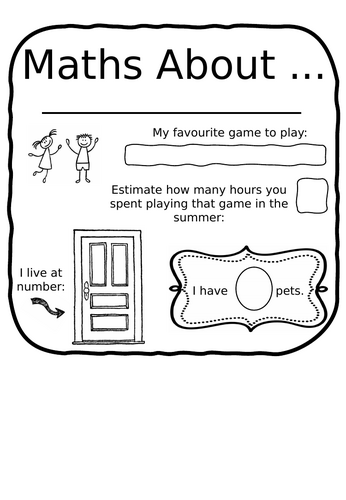 Back to School Maths About Me - Year 3/4 Fun Poster Display Resource ...