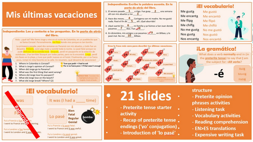 2026 Spanish AQA GCSE Module 2.3 - Mis últimas vacaciones | Teaching ...