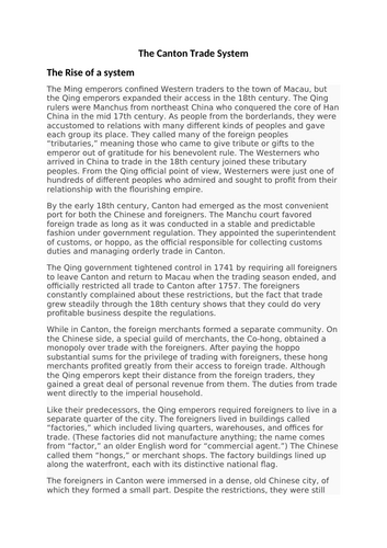 Topic 7 Challenges to East Asia 1700-1868 L4 - Chinese Tribute System ...