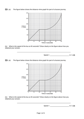 Distance-Time Graphs (AQA GCSE Physics) Lesson | Teaching Resources