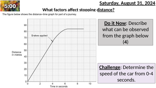 Stopping Distances (AQA GCSE Physics) | Teaching Resources