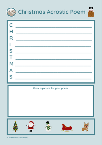 Christmas Acrostic Poem Templates | Teaching Resources