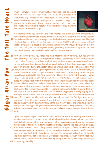 Edgar Allan Poe - The Tell-Tale Heart: Analysis | Teaching Resources