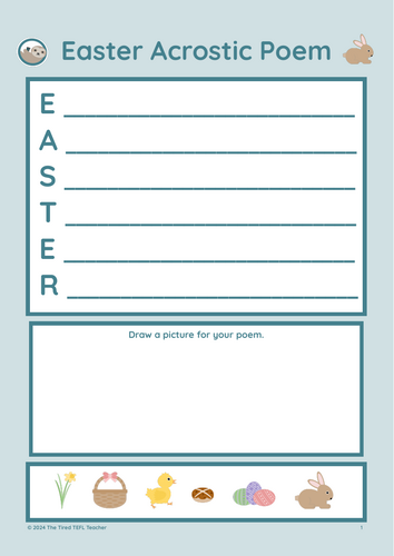 Easter Acrostic Poem Templates | Teaching Resources