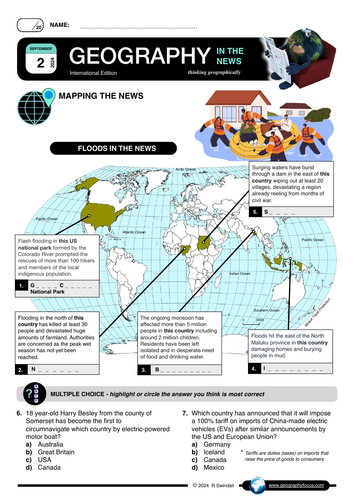 GEOGRAPHY IN THE NEWS weekly quiz - 2 September 2024 | Teaching Resources