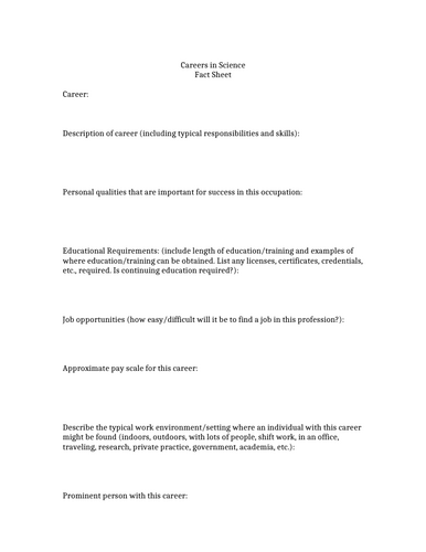 Science Careers | Teaching Resources Science Careers | Teaching Resources