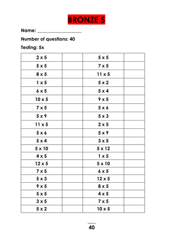 Times Tables Challenges & Tracker | Teaching Resources