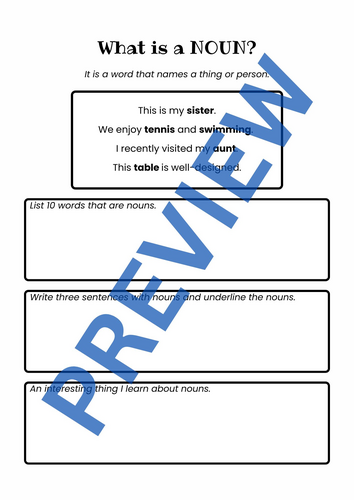 Parts of Speech Worksheets for Middle School and High School | Teaching ...