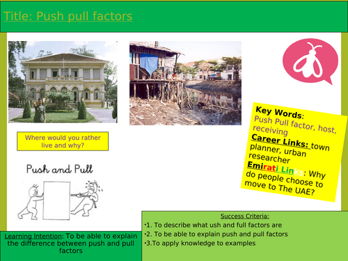 KS3 Urbanisation L3 Push Pull factors | Teaching Resources