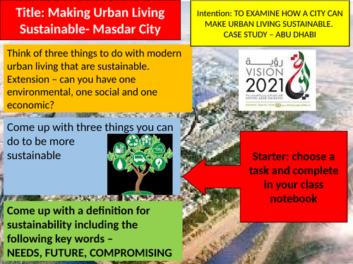 KS3 Urbanisation L5 Sustainable urban living | Teaching Resources