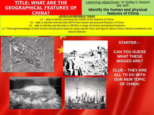 What are the Geographical features of China | Teaching Resources