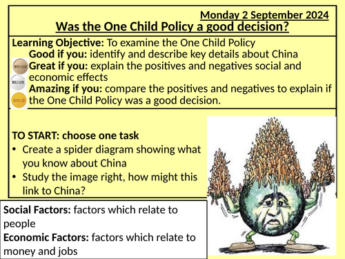 China's one child policy | Teaching Resources