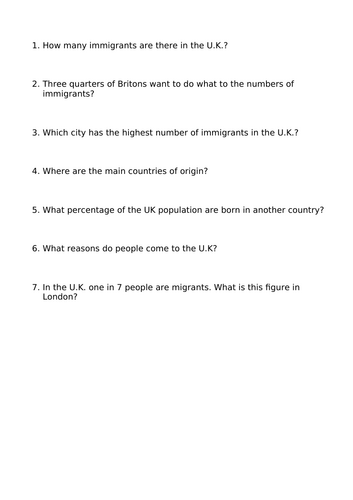 KS3 Migration - 7 - Effects of migration | Teaching Resources