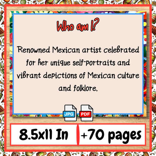 Hispanic Heritage Month Bulletin board spanish figures Who am I posters ...