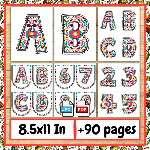 Hispanic Heritage Month Bulletin Board Set Lettering styles-Classroom ...