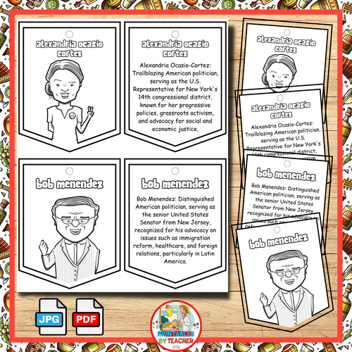Hispanic Heritage Month biography coloring posters bulletin board-class ...