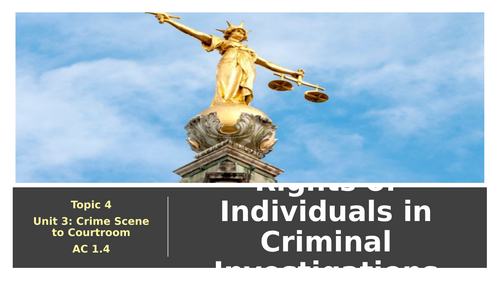 WJEC Criminology Unit 3 - Crime scene to courtroom | Teaching Resources