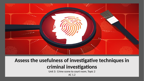 WJEC Criminology Unit 3 - Crime scene to courtroom | Teaching Resources