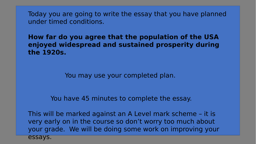 EDEXCEL A LEVEL HISTORY BOOM; BUST AND RECOVERY KT1 ( PART) 1: THE ...