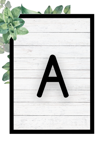 Botanical Nature Black and White Themed Alphabet A to Z Classroom ...
