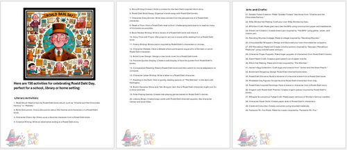 150 Roald Dahl Day Activity Ideas (13 September) | Teaching Resources