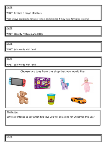 Year 1 English Unit: Letters to Santa | Teaching Resources