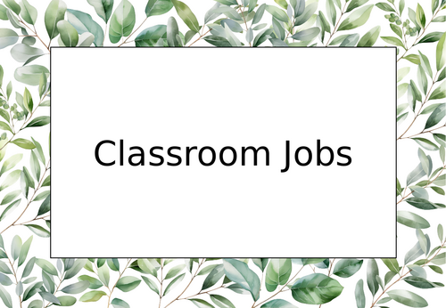 Botanical-Themed Classroom Jobs Display | Teaching Resources