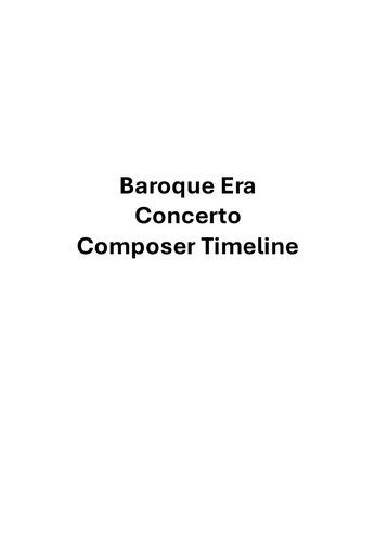 Baroque timeline activity worksheet | Teaching Resources