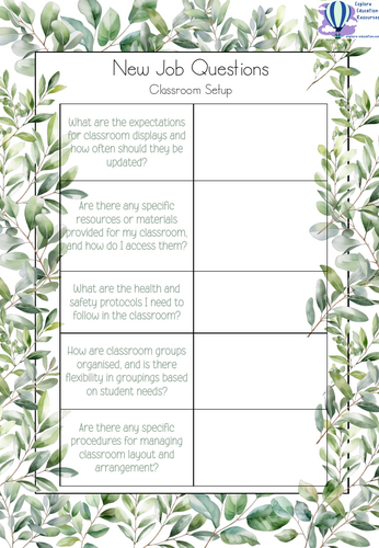 Questions to Ask in a New Teaching Job - Template | Teaching Resources