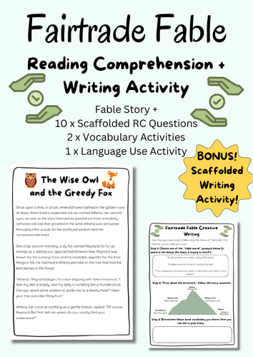 Fairtrade Fortnight English Fable Reading Comprehension and Writing ...