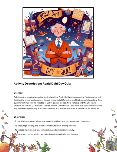 Roald Dahl Day Quiz - 100 Comprehensive quiz questions about Roald Dahl ...