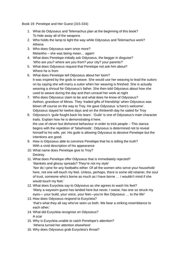 The Odyssesy (Robert Fagles Translation) | Teaching Resources
