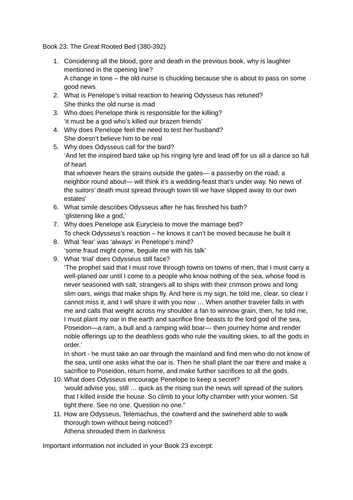 The Odyssesy (Robert Fagles Translation) | Teaching Resources