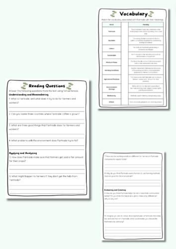 Fairtrade Fortnight Information Text English Reading Comprehension ...
