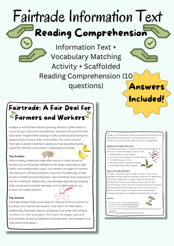 Fairtrade Fortnight Information Text English Reading Comprehension ...