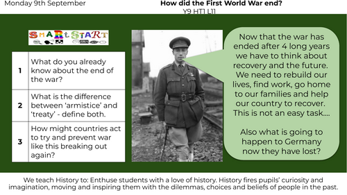 Y9- First World War- 13 Lessons + Assessment | Teaching Resources