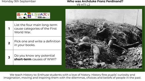 Y9- First World War- 13 Lessons + Assessment | Teaching Resources