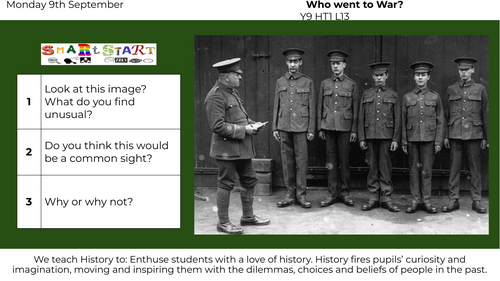 Y9- First World War- 13 Lessons + Assessment | Teaching Resources